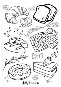 32 Easy and Cute Food Coloring Pages with Free Printable