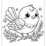 20+ Cute Birds Coloring Pages with Free Printables - Kitty Paintings