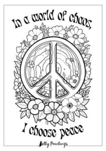 18+ Hippie Coloring Pages for Adults - Free Printables
