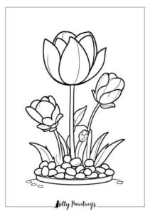 24+ Flowers Coloring Pages - Tulip, Orchid, Daisy, Iris, Dahlia