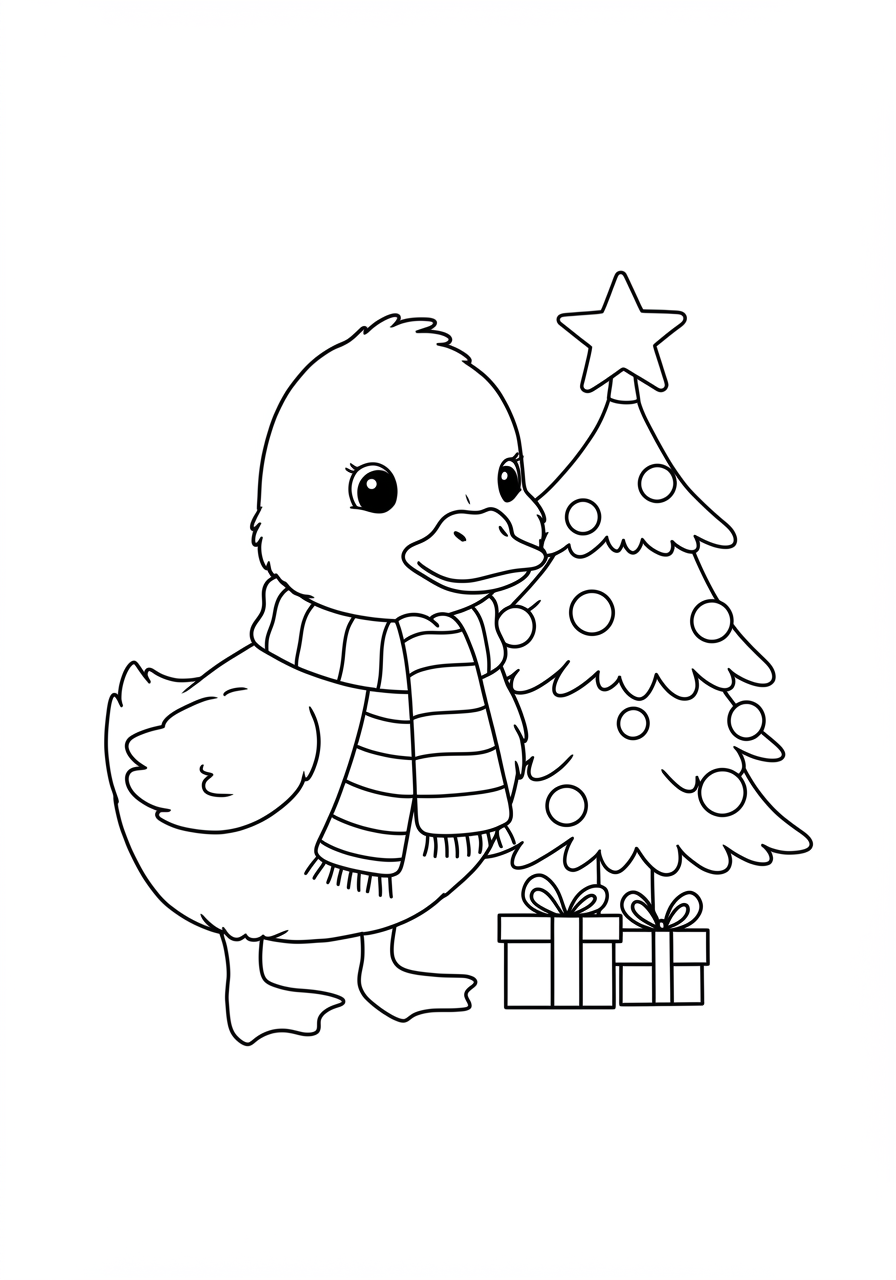 22 Cute Christmas Animals to Color for Kids (Free Printables) - Kitty ...
